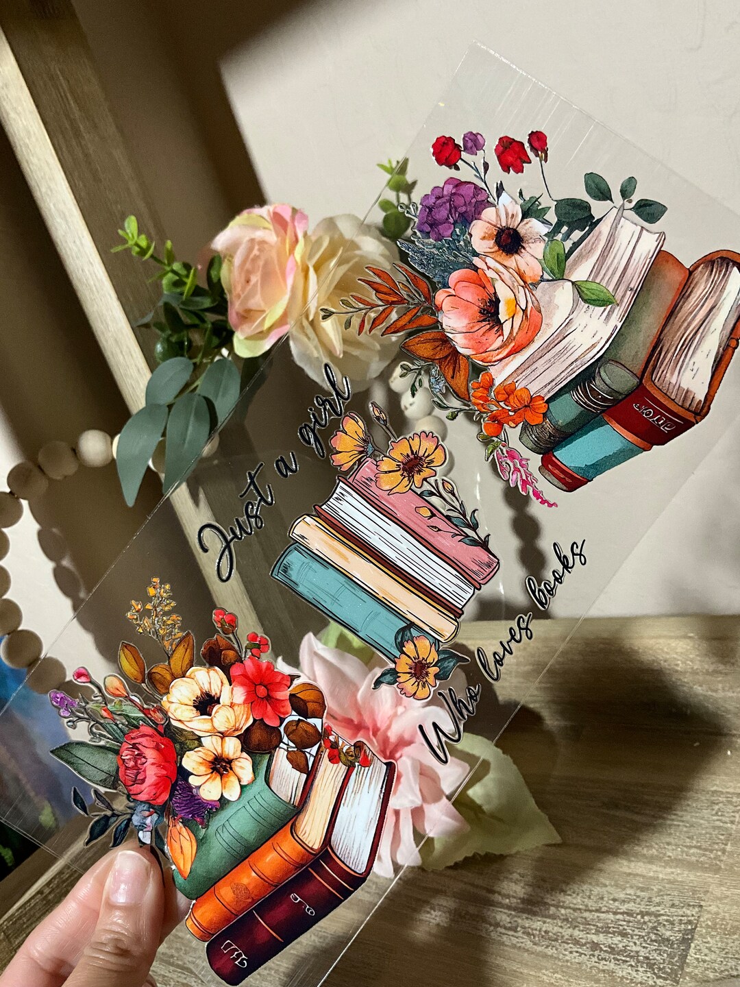 A Girl Who Loves Book Wrap. Ready to Use 16oz Uv Dtf Wrap - Etsy