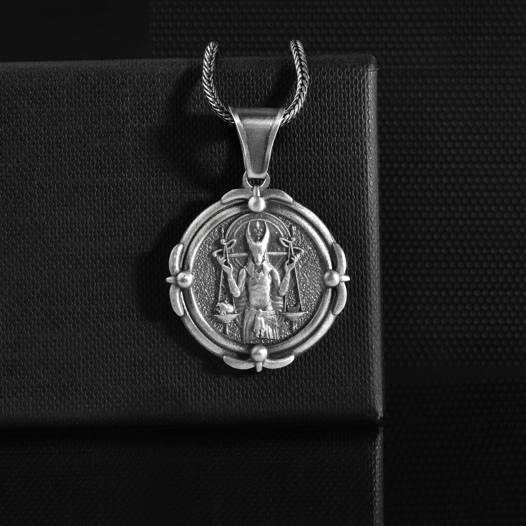 Egyptian God Anubis Personalized Sterling Silver Men Necklace, Modern ...