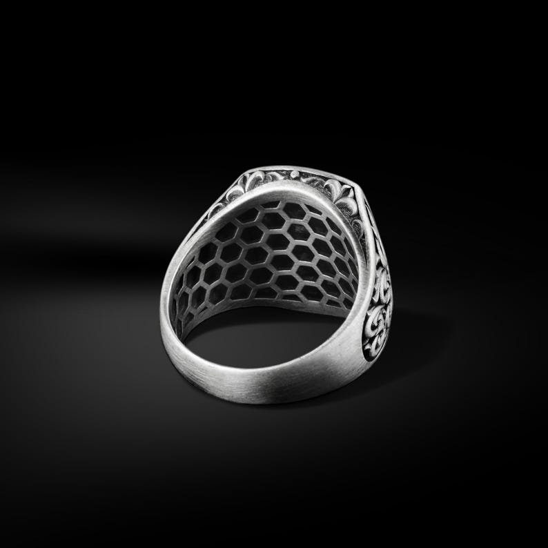 Handmade Poseidon Silver Signet Öem Ring, Poseidon With Trident ...