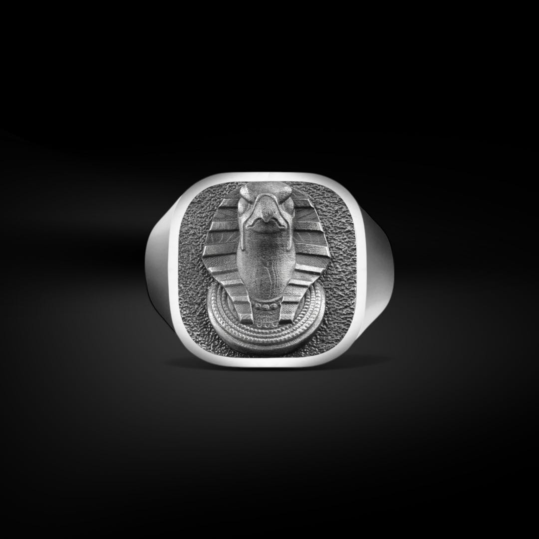 Amon Ra Sterling Silver Signet Men Ring, Ancient Egyptian God Ra ...