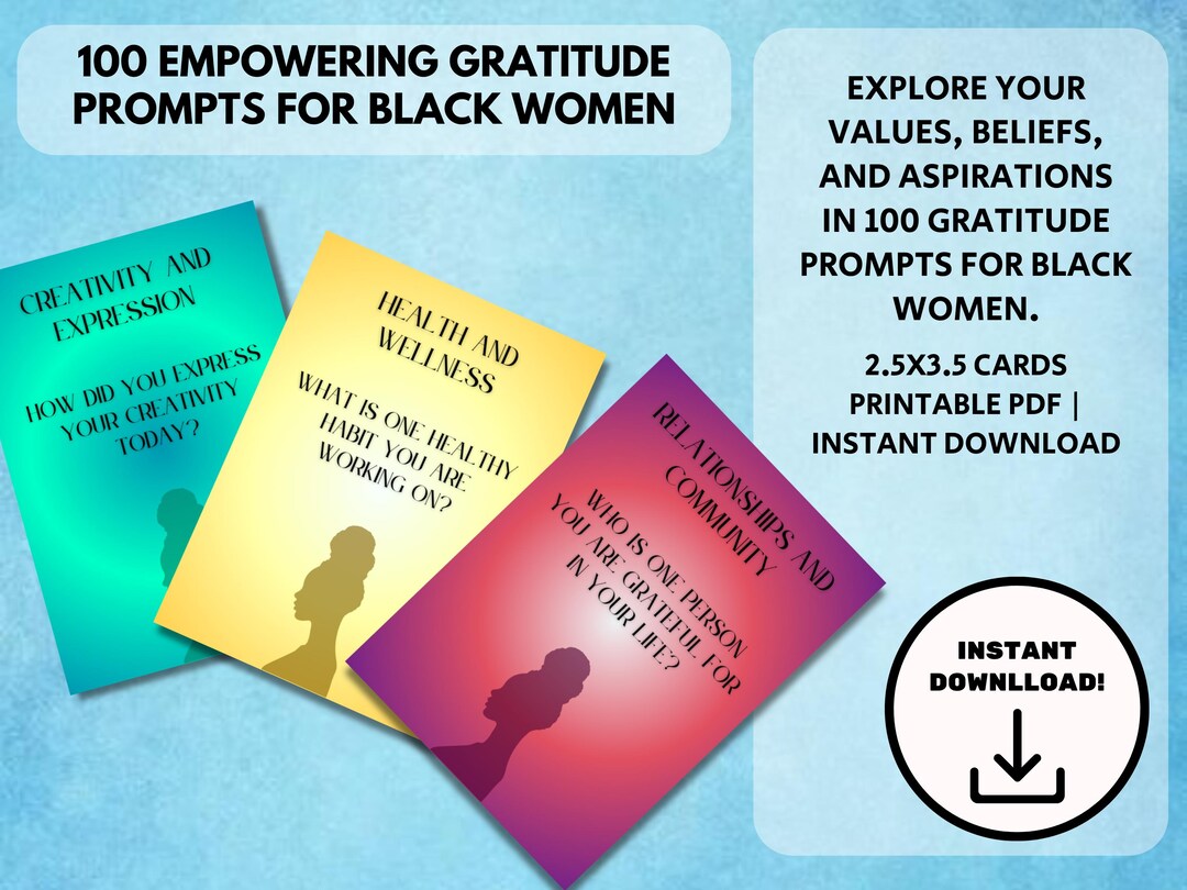 Printable Gratitude Journal Prompt Cards: Wellness Journal, Mindfulness ...