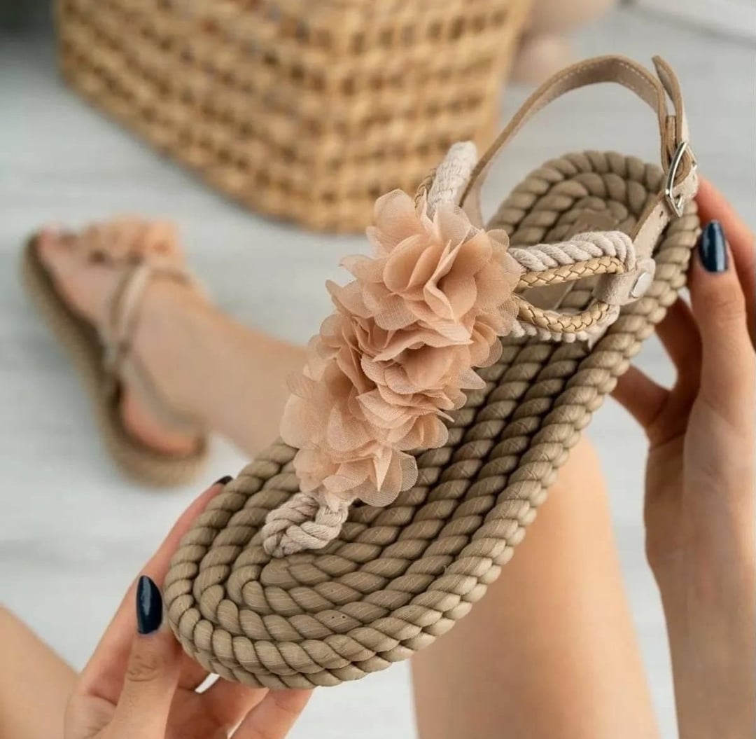 Handmade Rope Sandal Women, Barefoot Sandals, Braided Rope Flip-flops ...