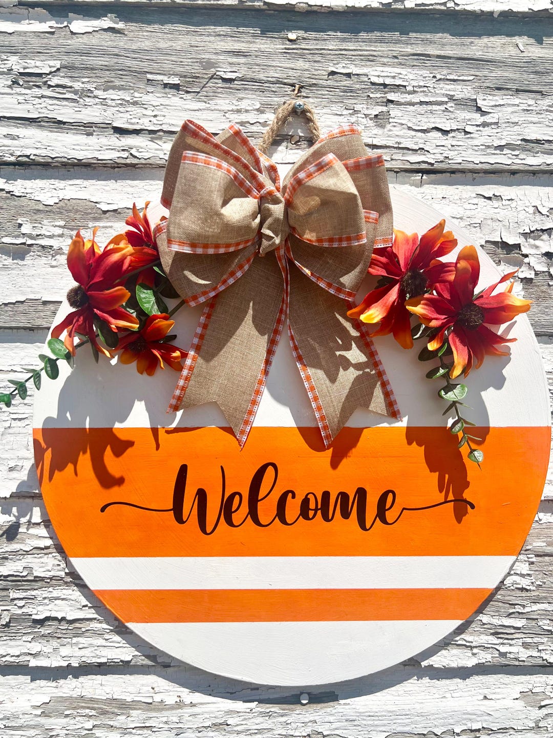 Fall Door Hanger | Fall Front Door Decor | Hello Fall Wooden Door ...
