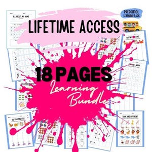 Preschool Pre-k + Kindergarten Learning Bundle, Activity Worksheets ...