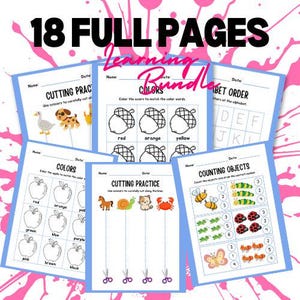 Preschool Pre-k + Kindergarten Learning Bundle, Activity Worksheets ...