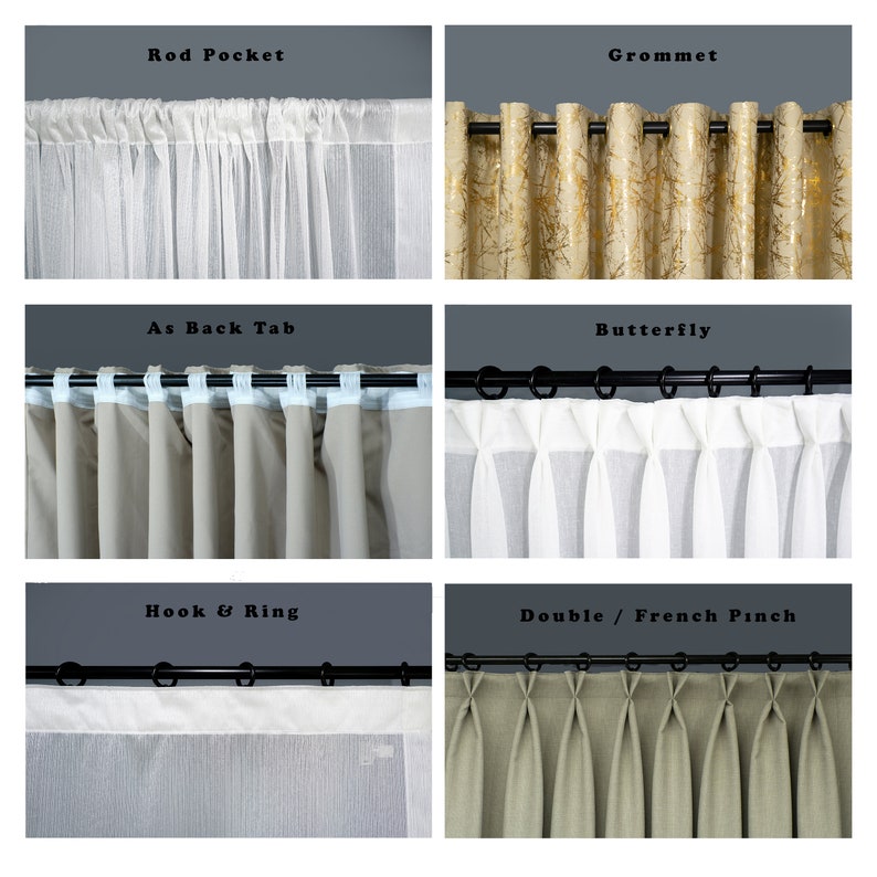 White French Pleated Sheer Curtain – Custom Size – Grommet, Back Tab ...