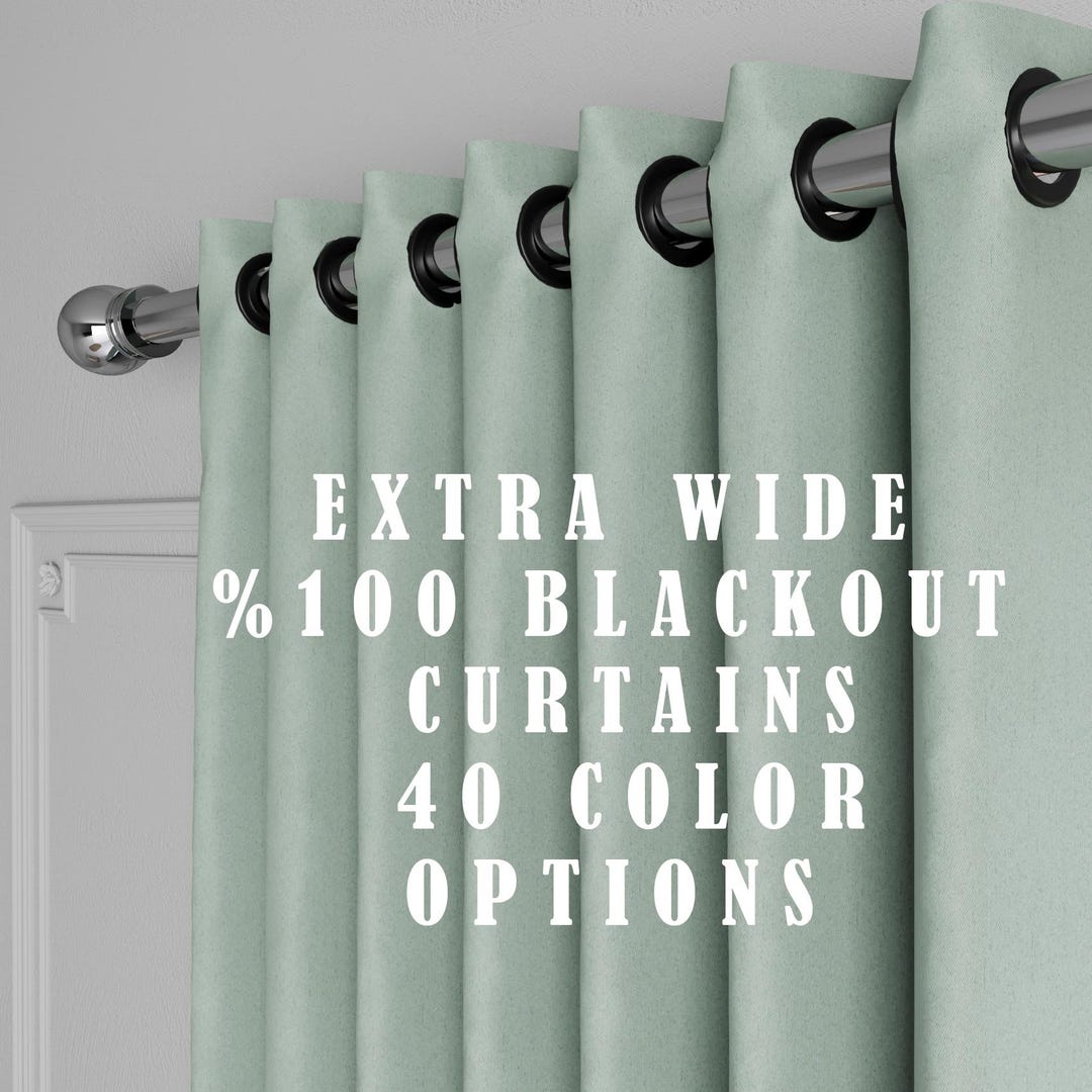 100% Blackout Curtains – Custom Size Drapes in 40 Colors – Grommet ...
