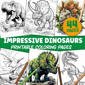 Printable Coloring Book Dinosaur Coloring Pages Printable Digital ...
