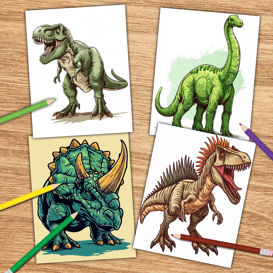 Awesome Dinosaur Coloring Pages, Printable Coloring Book, Printable ...