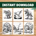 Awesome Dinosaur Coloring Pages, Printable Coloring Book, Printable ...