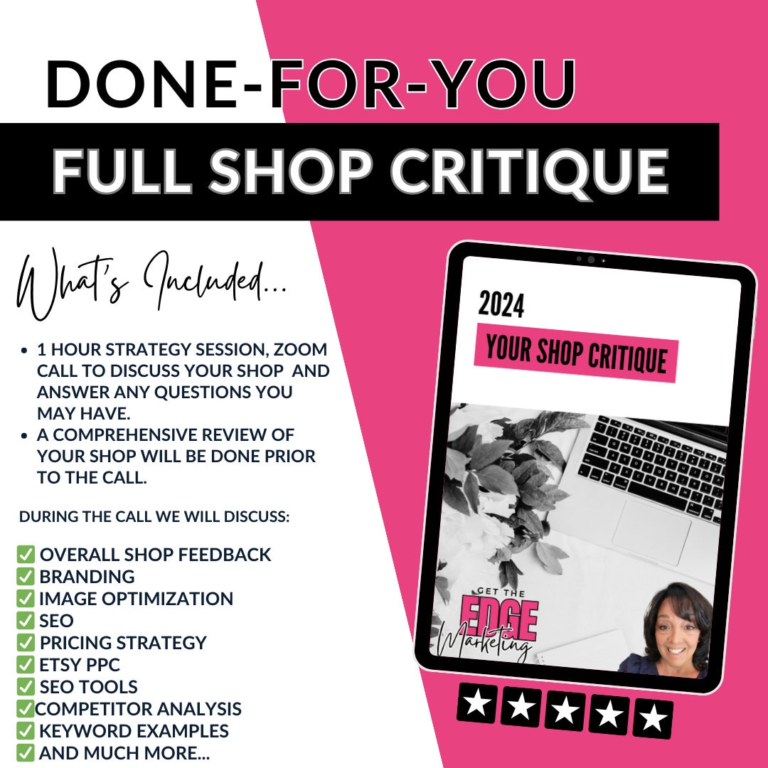 Etsy Help, Etsy Coaching Session, Etsy Expert Shop Critique, Etsy ...