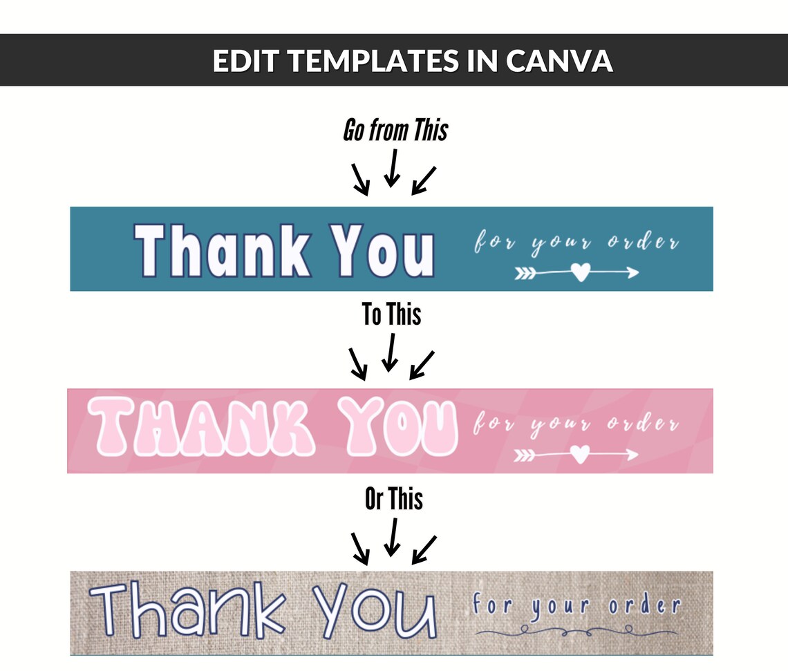 Editable Etsy Shop Order Receipt Banner, Etsy Templates Bundle ...