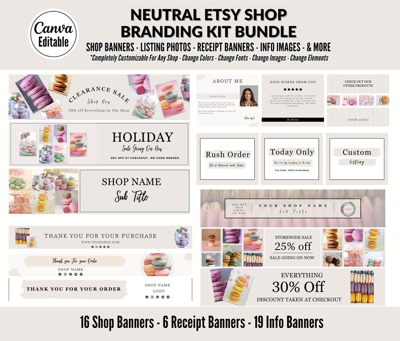 Etsy Shop Banner Templates, Minimal Neutral Canva Templates, Etsy Shop ...