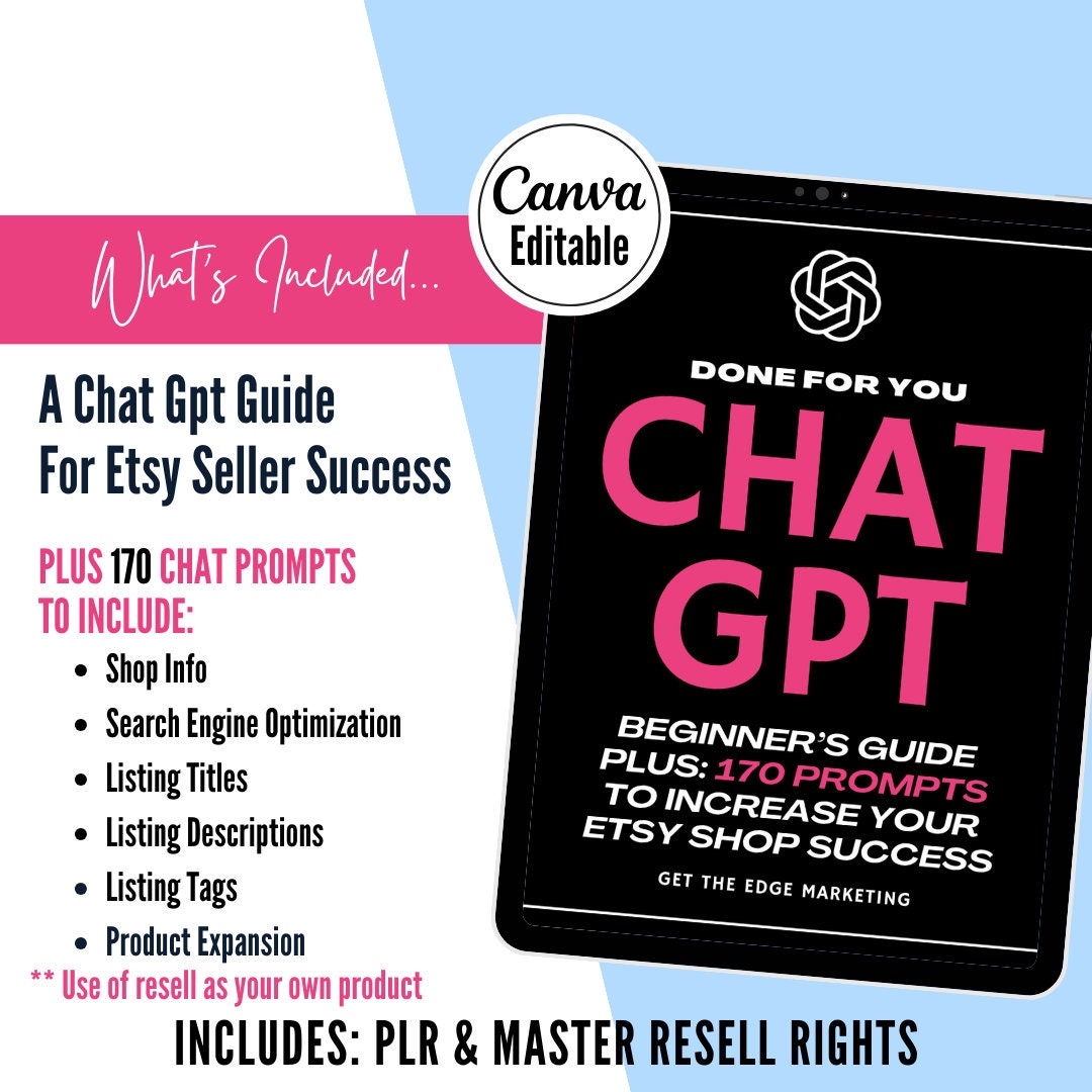 Open Ai Chat Gpt Prompts for Etsy, Master Resell Rights & Private Label ...