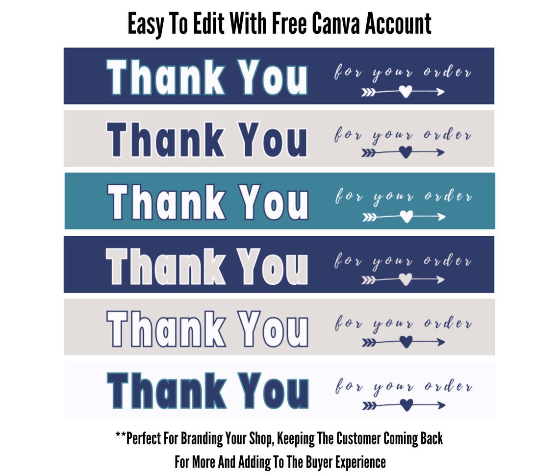 Editable Etsy Shop Order Receipt Banner, Etsy Templates Bundle ...