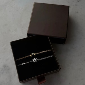 Couples Bracelet Set, Matching Bracelets,crescent Moon Bracelet,dainty ...
