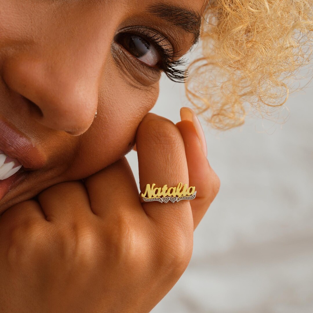 Name Plate Ring, Dainty Names Ring,custom Ring,name Ring, Custom Name ...