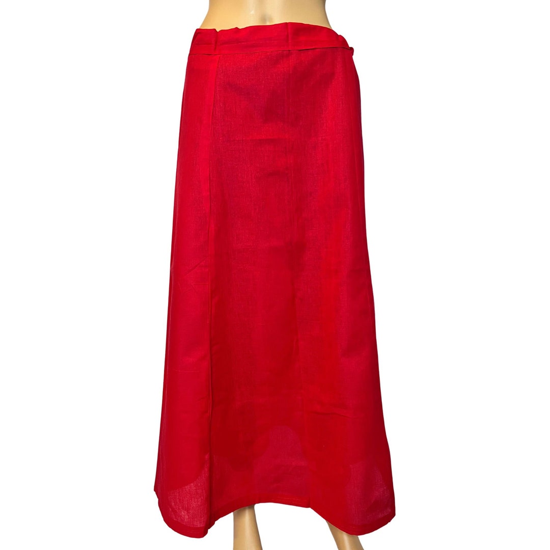 Red Color Petticoat/inner Skirts/saya for Saree, Cotton Underskirt ...
