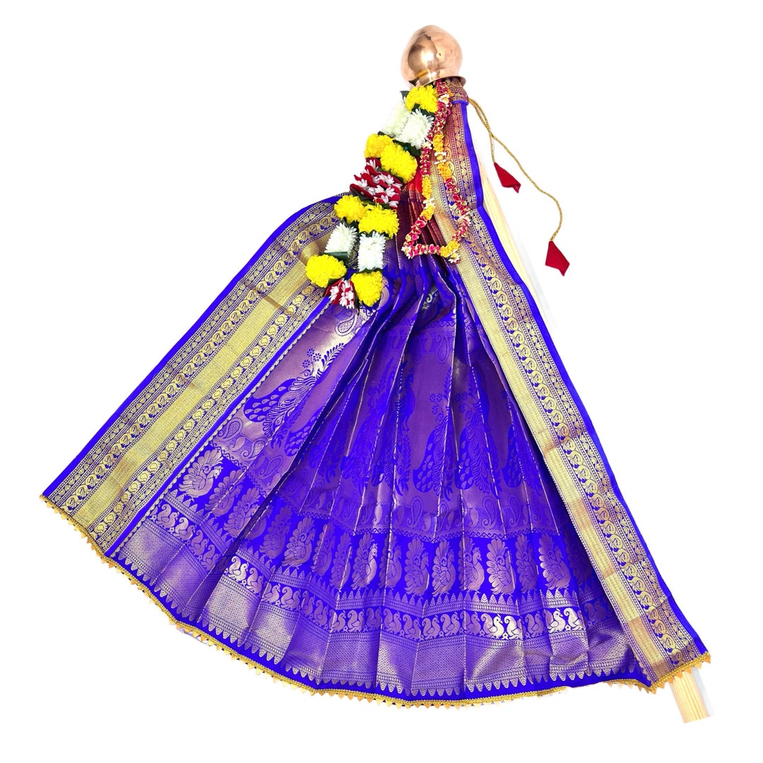 Purple Paithani Gudi Vastra With Wide Golden Borders, Readymade ...