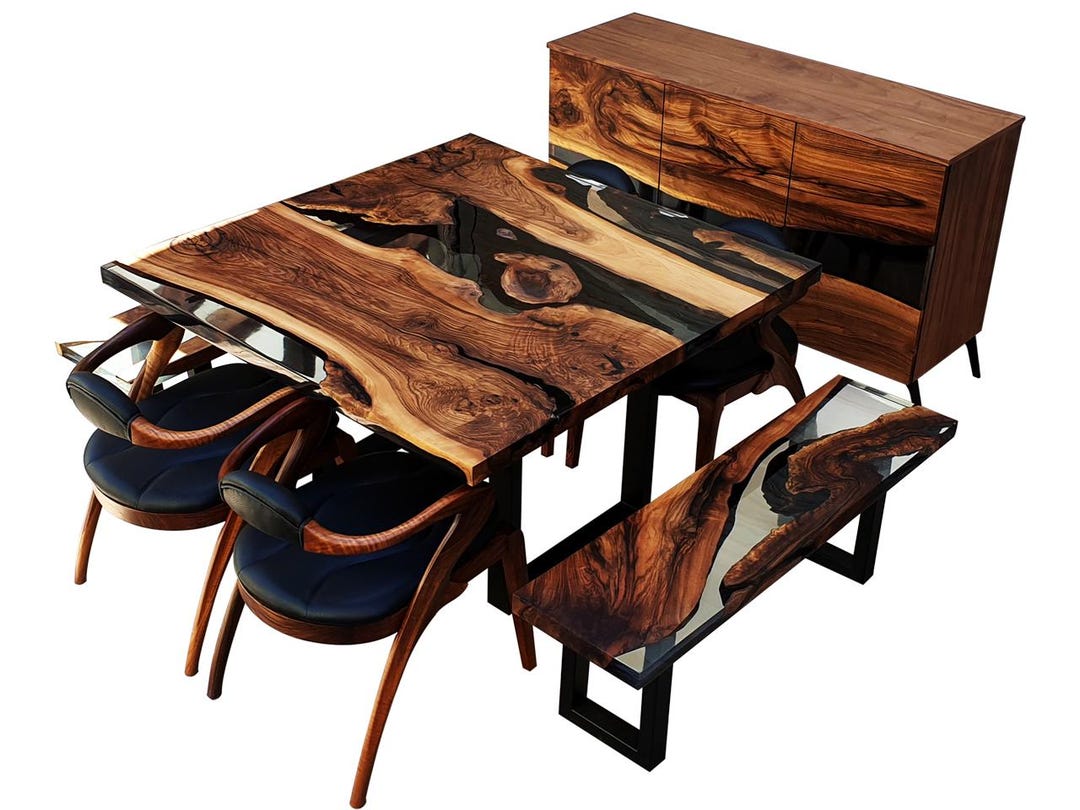 Custom Square Epoxy Table, Epoxy Dining Room Table, Epoxy River Table ...