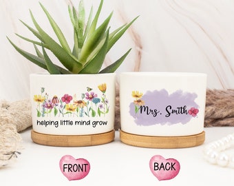 Personalized Teacher Gifts, Thank You Teacher Gift, Ceramic Plant Pot ...