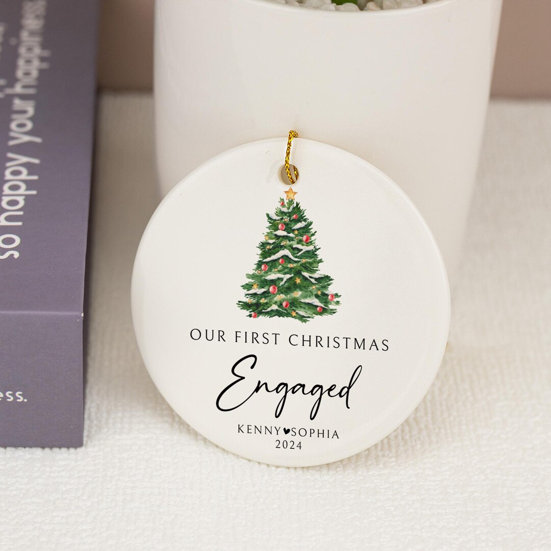 Our First Christmas Engaged Bauble, Engagement Gifts Ornament, 1st ...
