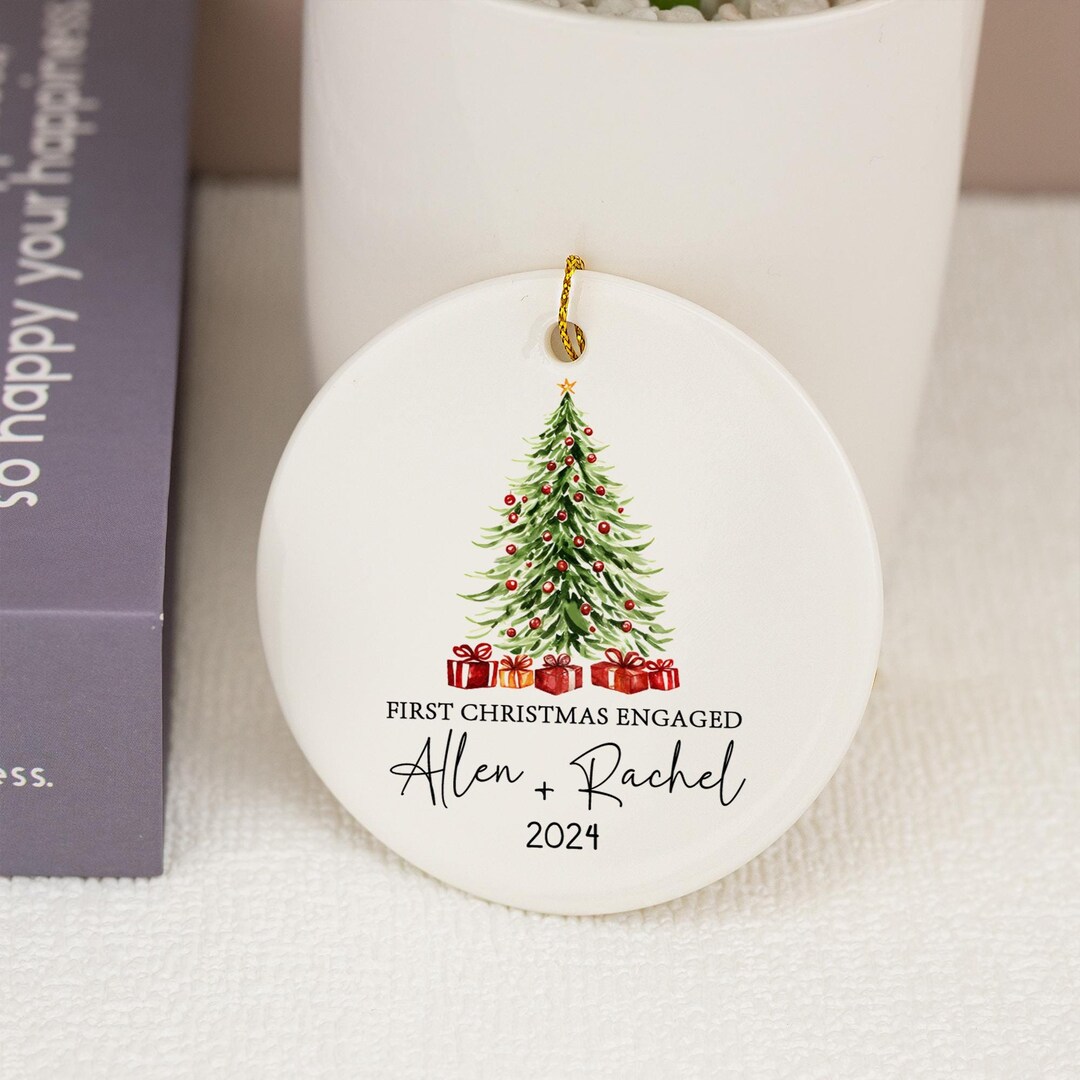 First Christmas Engaged Ornament, Engagement Gifts Ornament, 1st ...