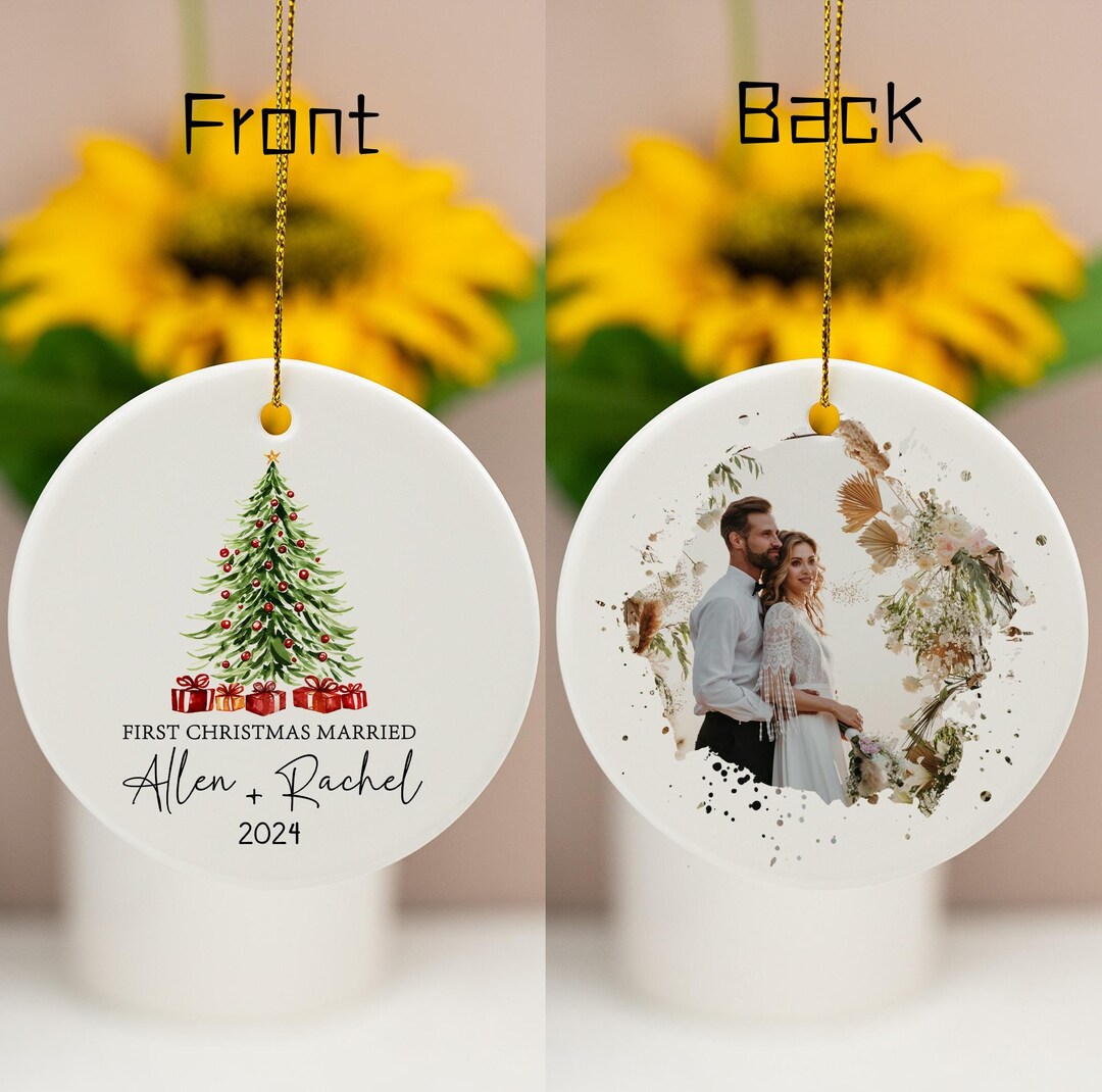 First Christmas Married Ornament, Wedding Gifts Ornament, 1st Christmas ...