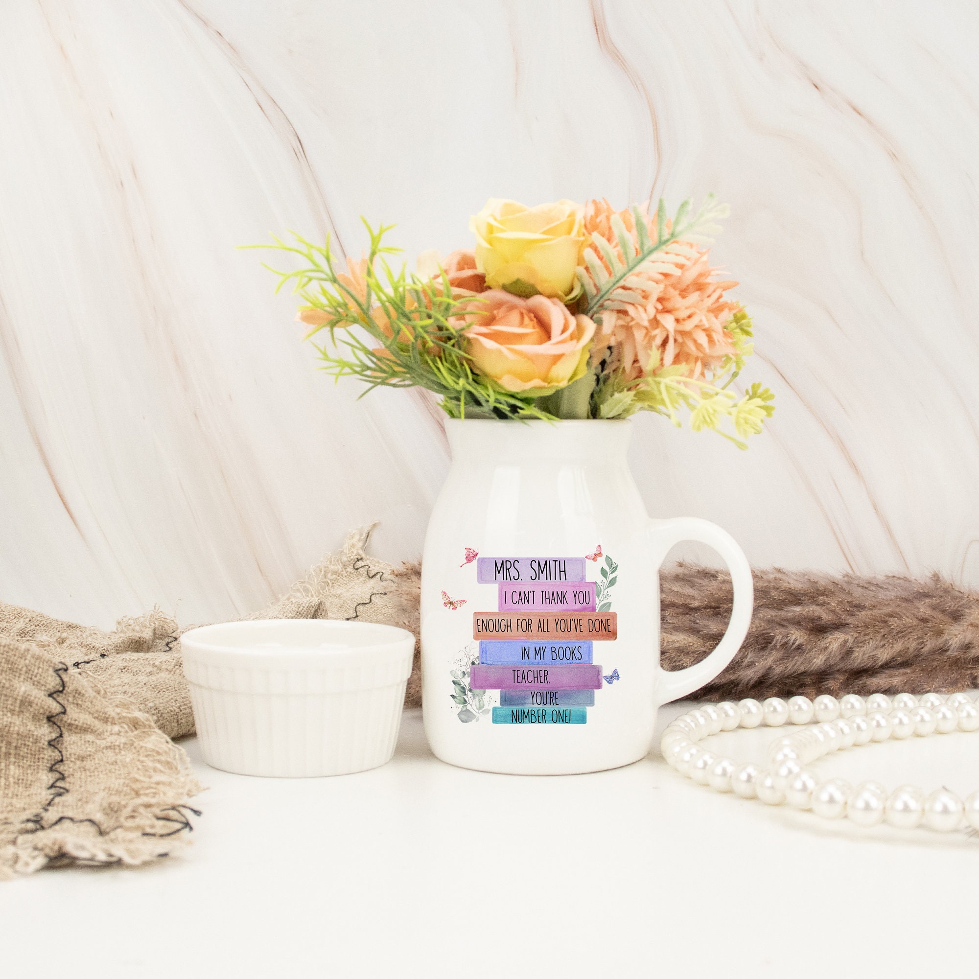 Teacher Appreciation Gift, Thank You Teacher Flower Vass, Flower Vass ...