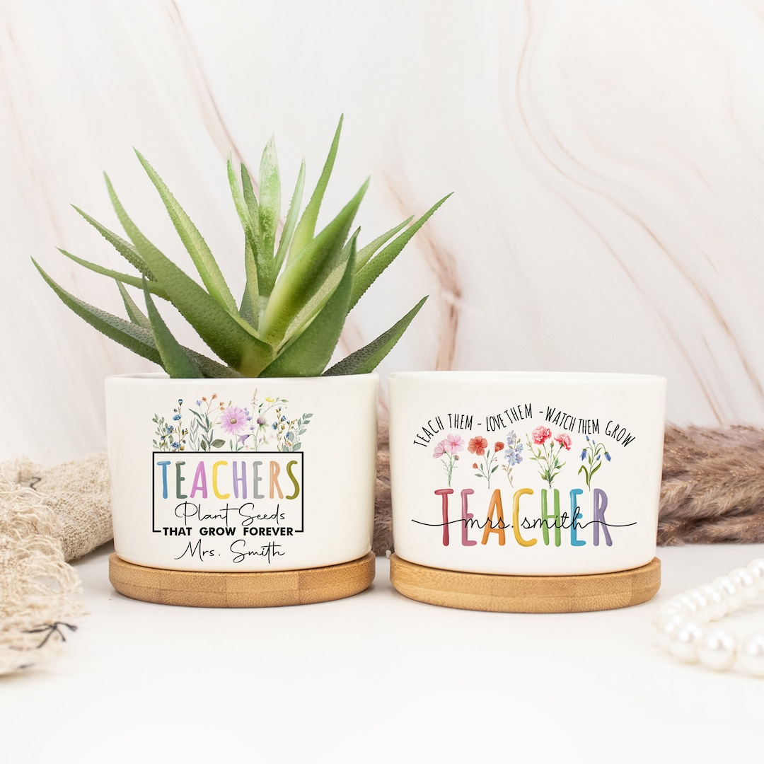 Custom Teacher Appreciation Gift,thank You Teacher Plant Pot,flower Pot ...