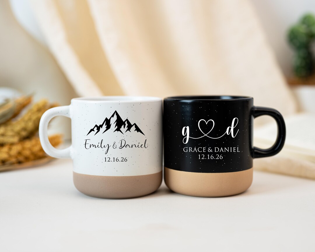 Custom Engaged Pottery Mug, Couples Name Mug, Engagement Gifts, Gifts ...