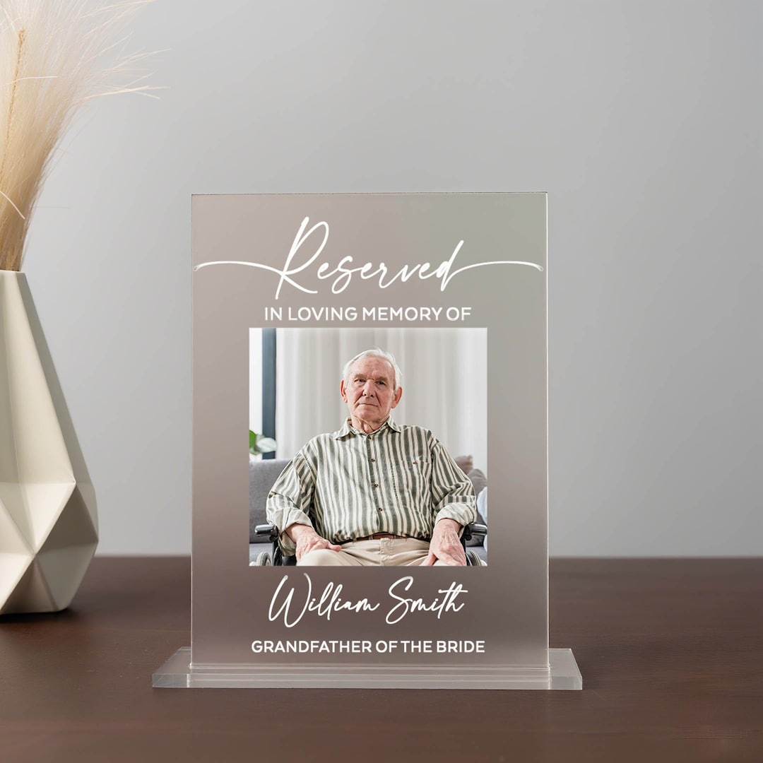 Personalised Reserved Memorial Sign, Memorial Acrylic Plaque, Sympathy ...