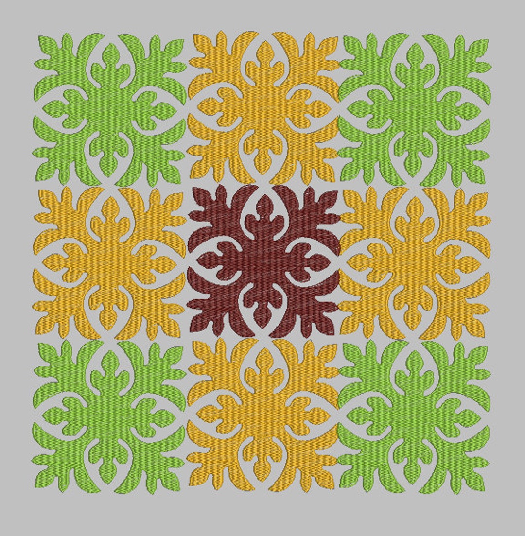 Colored Tiles Machine Embroidery Design Tiles Embroidery Files Instant ...