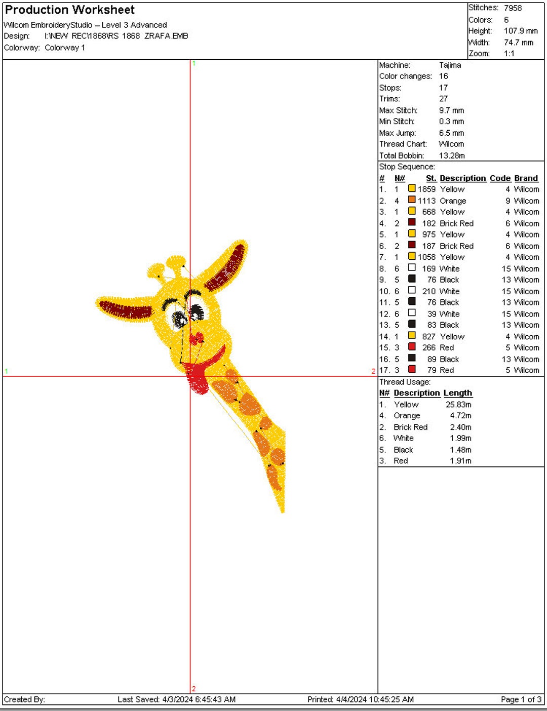 Giraffe Machine Embroidery Design Giraffe Embroidery Files Instant ...