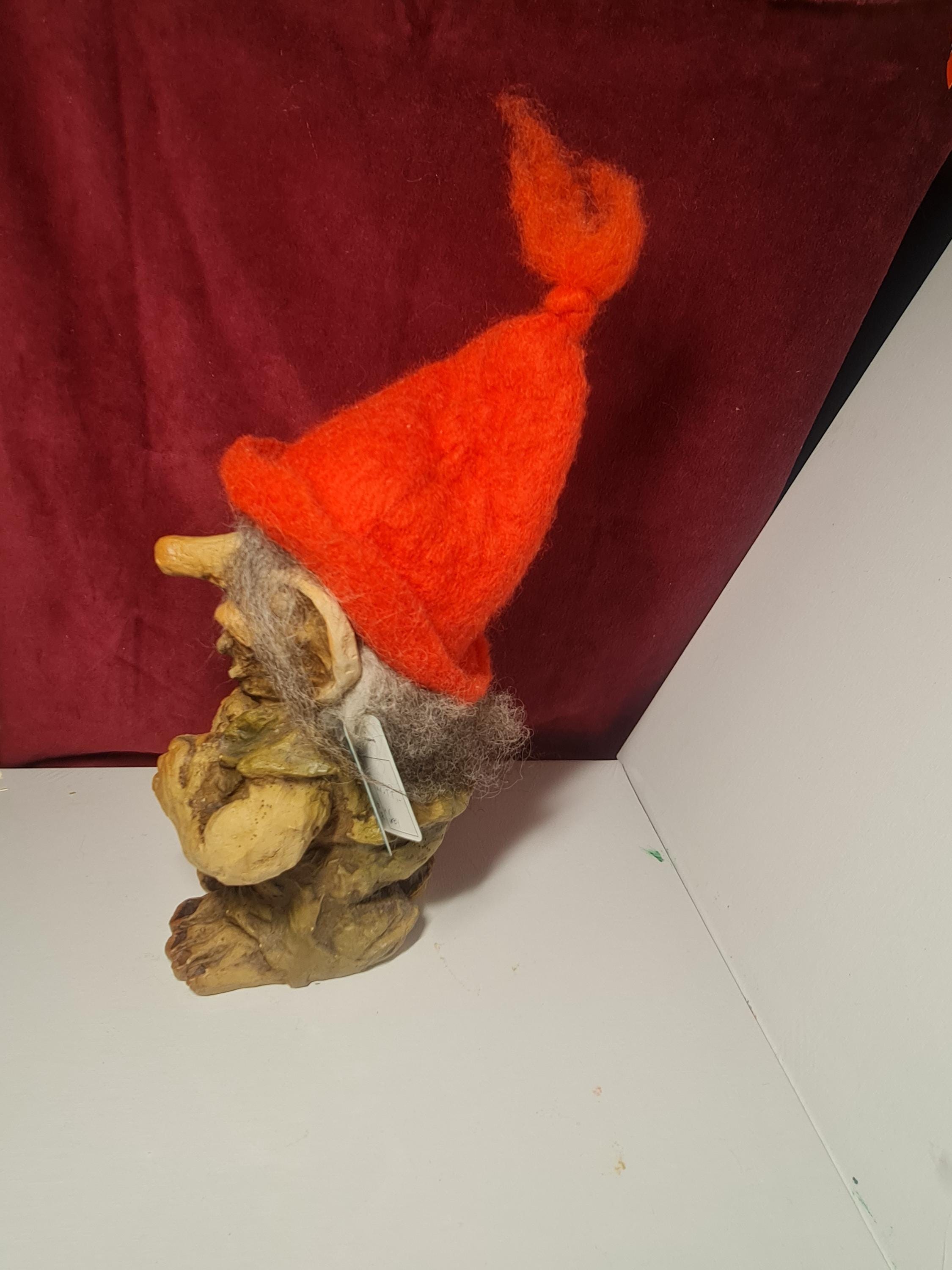 Large Vintage Norwegian TROLL Figure. FOSSE Troll With a Read NISSE Hat. Christmas Gnome ...