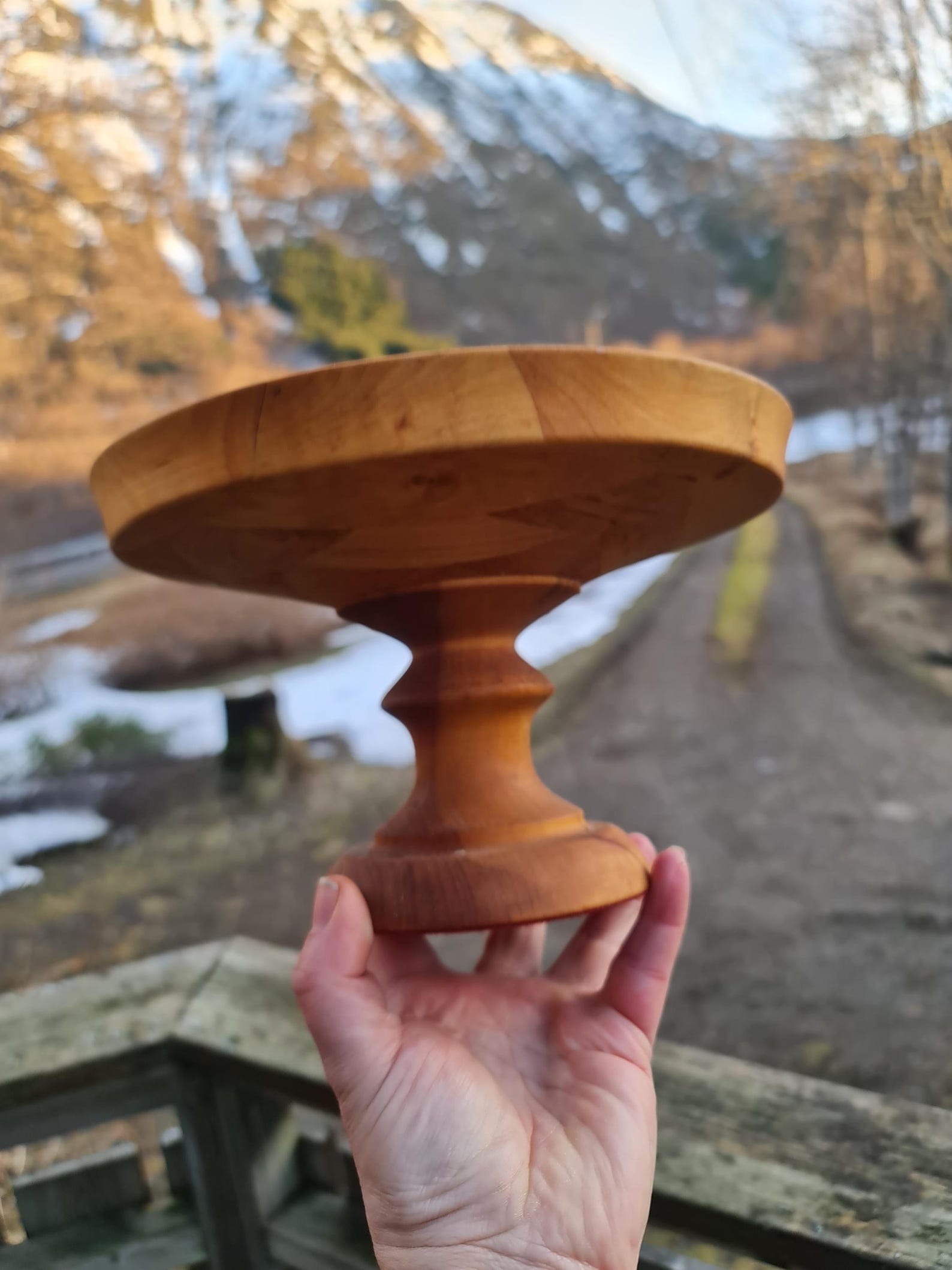 Vintage Norwegian Stettfat, Traditional Turned Wooden Cake Stand ...