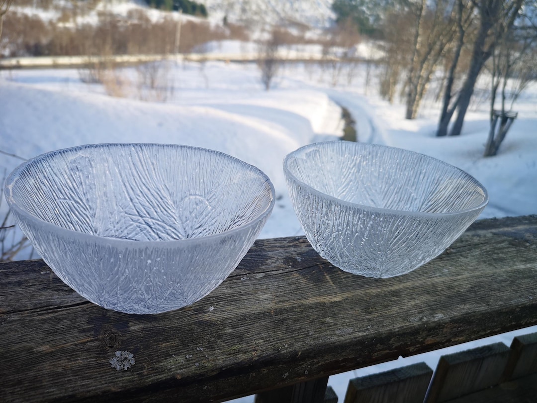Set of 2 Hadeland Glassverk FURU Large Crystal BOWL Designed by Severin ...