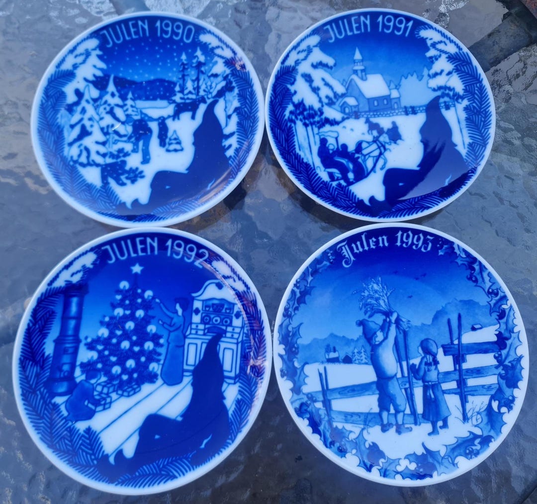 Set of Four Vintage Porsgrund Norway Christmas Plates (1990–1993 ...