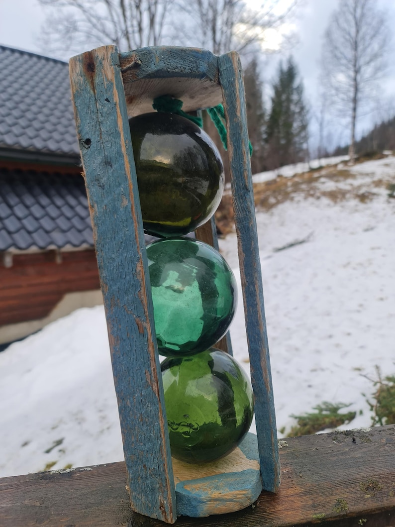 Stunning KAVELHUND W 3 Glass Fishing Floats, One Rare Anchor Marked ...