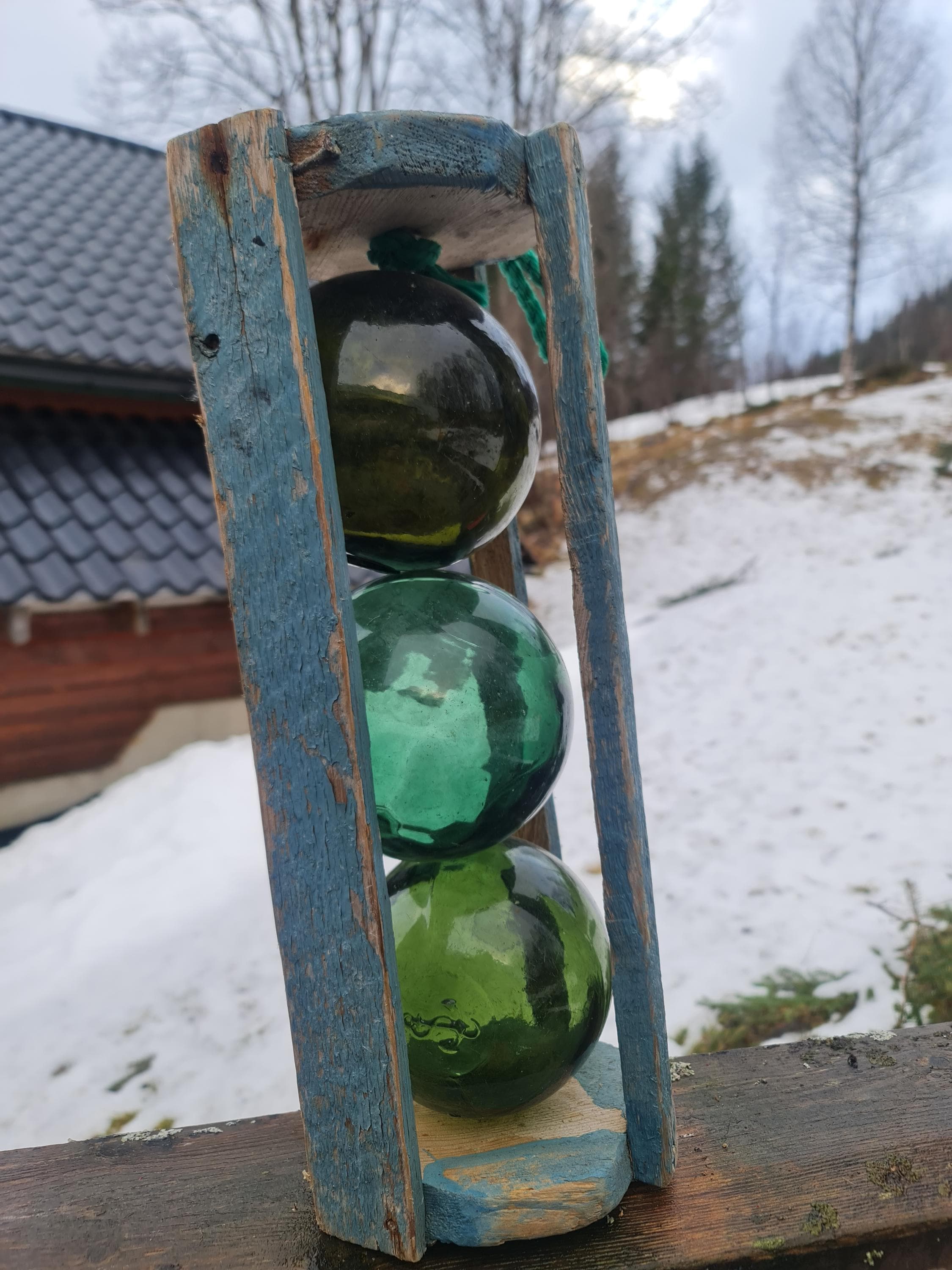 Stunning KAVELHUND W 3 Glass Fishing Floats, One Rare Anchor Marked ...