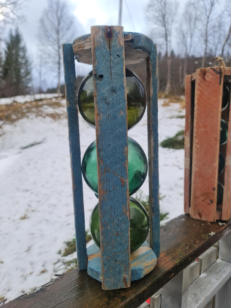 Stunning KAVELHUND W 3 Glass Fishing Floats, One Rare Anchor Marked ...