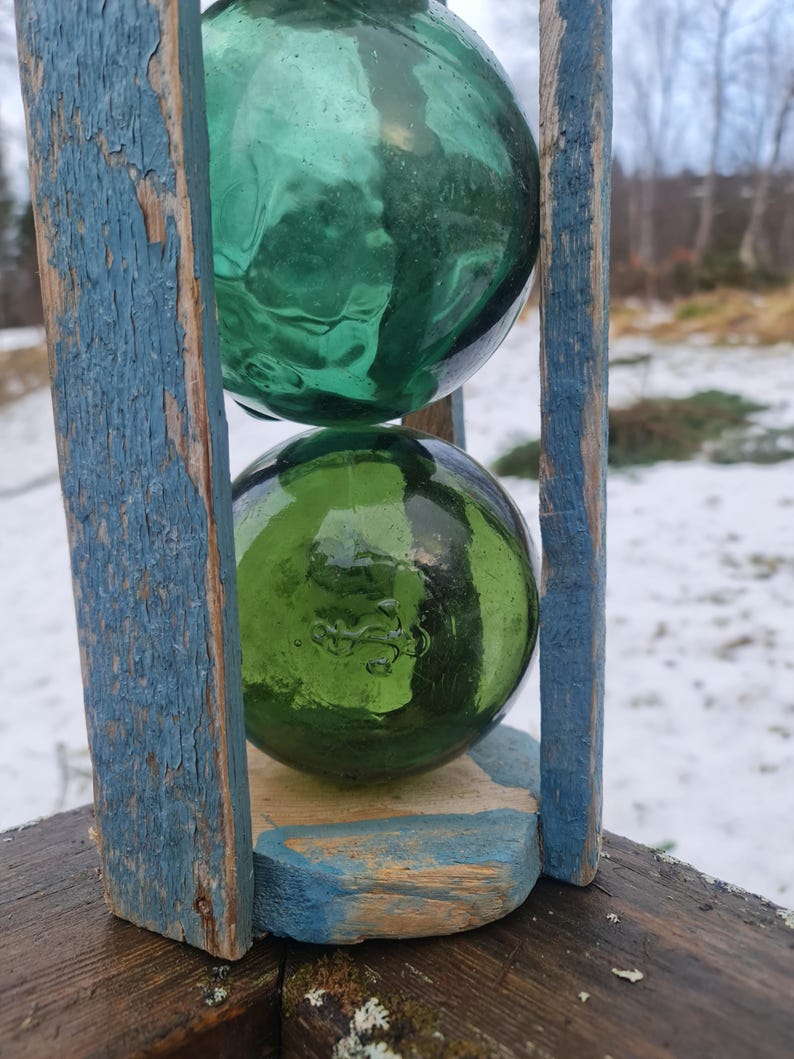 Stunning KAVELHUND W 3 Glass Fishing Floats, One Rare Anchor Marked ...