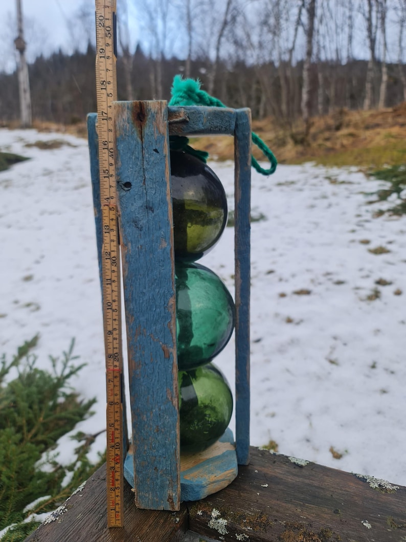 Stunning KAVELHUND W 3 Glass Fishing Floats, One Rare Anchor Marked ...