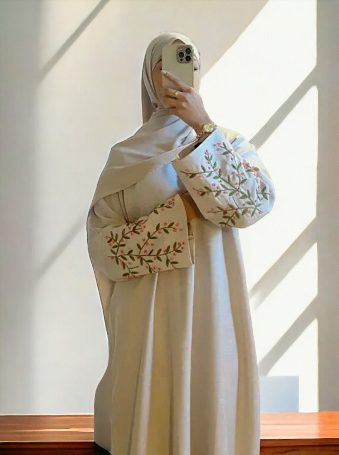 Love Flower Abaya Cardigan Eid Dress, Eid Clothing, Women Dresses ...