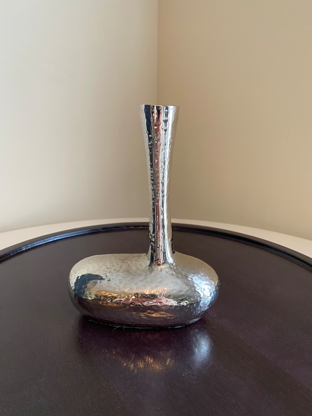 MCM Vintage Silver Hammered Bud Vase Unique Decor Nostalgic Decoration ...