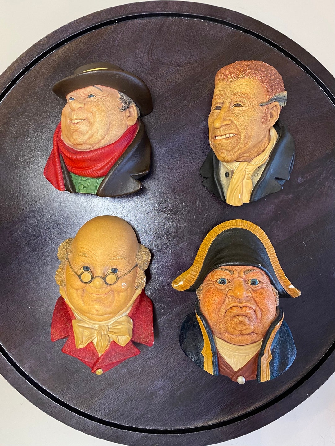 Vintage Bossons Chalkware Character Wall Decor Set of Four Dickens ...