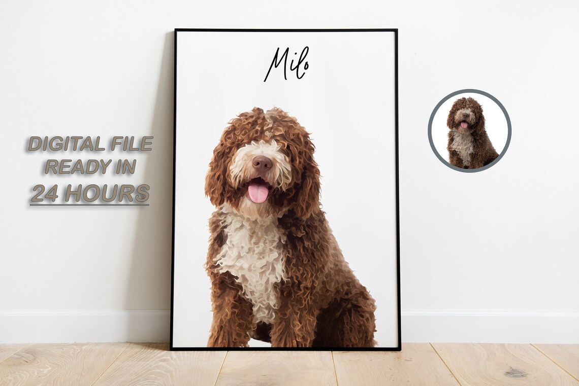 Personalized Dog Portrait From Photo, Custom Pet Portraits Using Pet ...