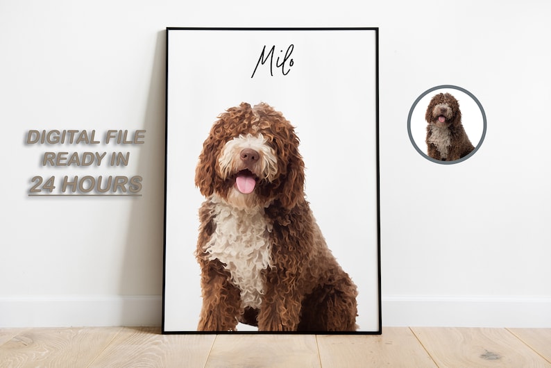 Personalized Dog Portrait From Photo, Custom Pet Portraits Using Pet ...