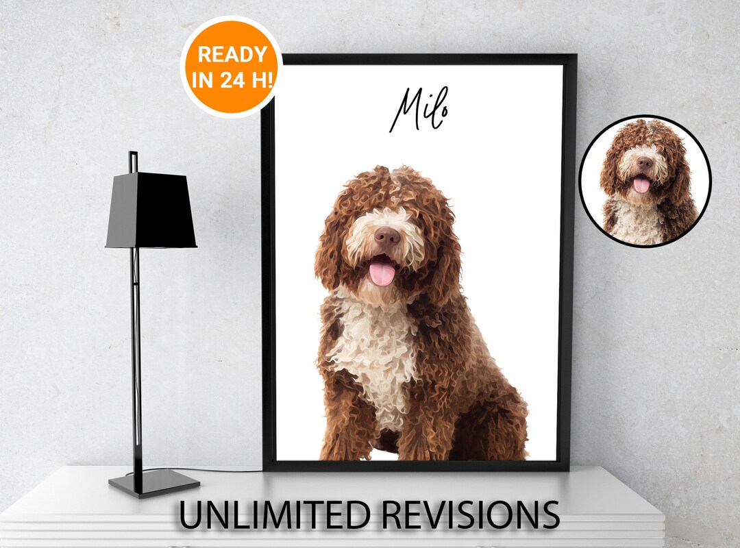Personalized Dog Portrait From Photo, Custom Pet Portraits Using Pet ...