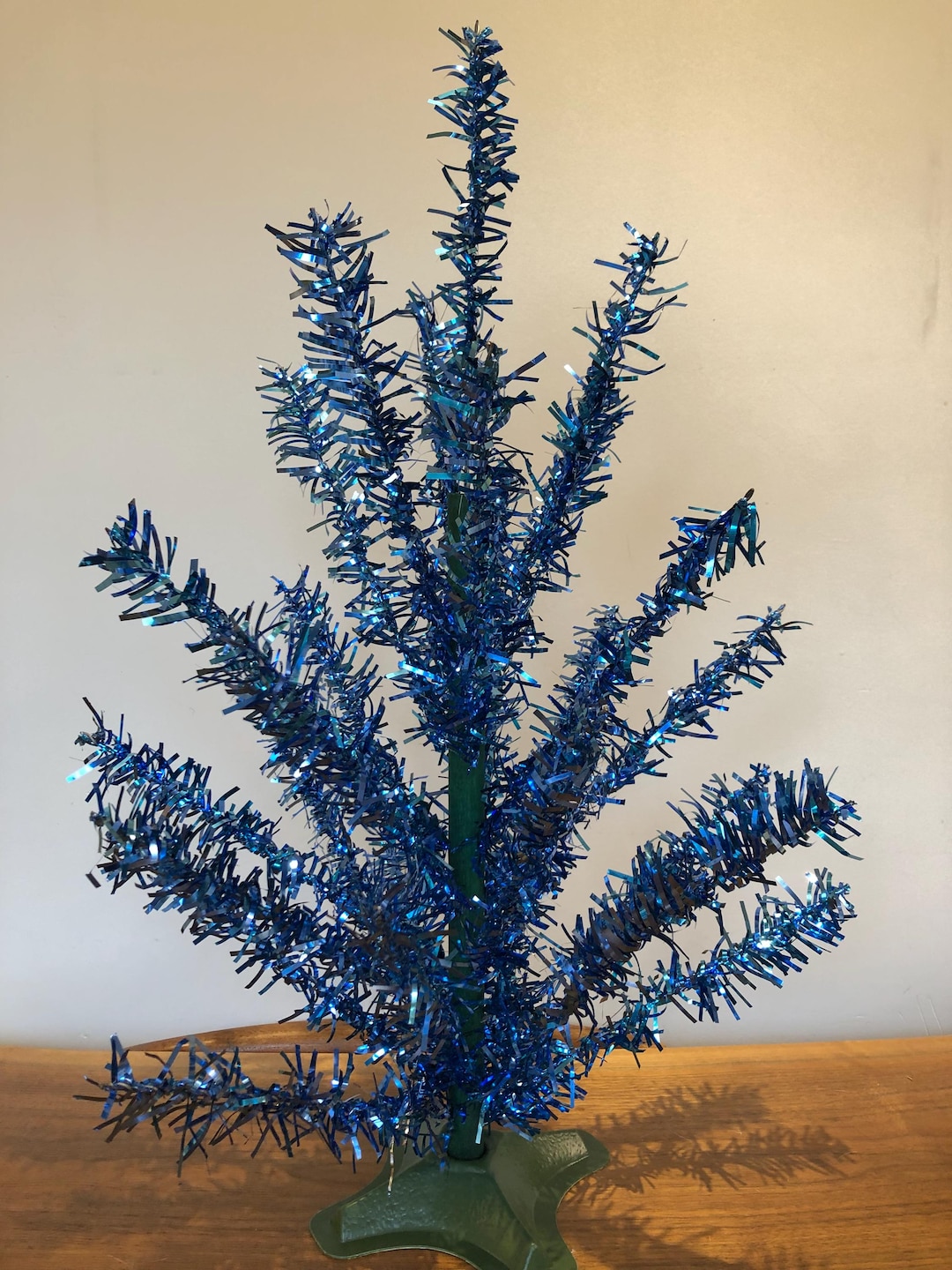 Vintage Small Blue Tinsel Tree With Original Box - Etsy